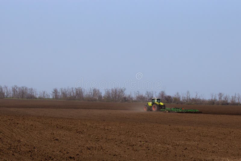 Spring Tillage of Arable Land Stock Photo - Image of environment ...