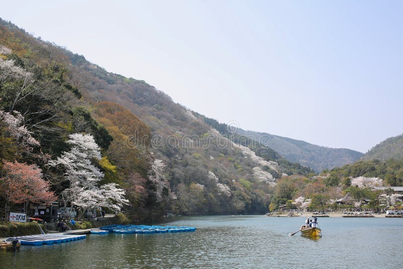 Arashiyama Spring and Sakura Stock Image - Image of kyoto, arashiyama ...