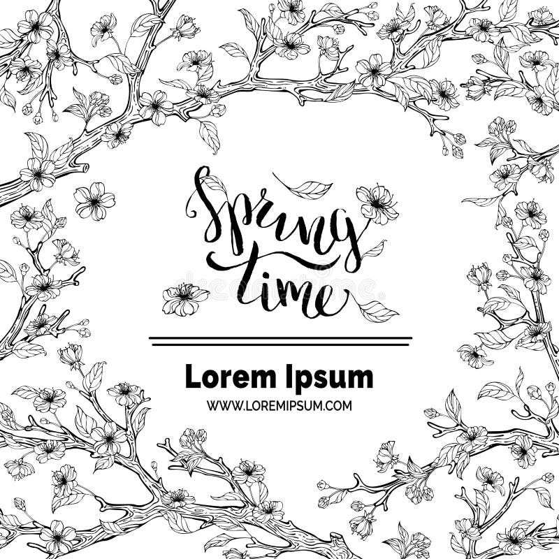 Time Cherry Blossoms Stock Illustrations – 3,918 Time Cherry Blossoms ...