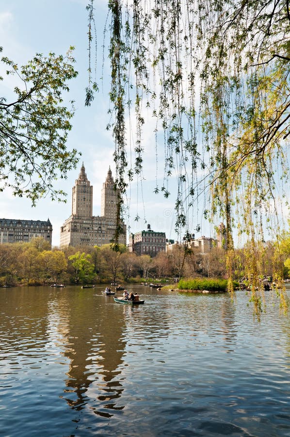 Spring Time in Central Park - NYC Stock Photo - Image of pond ...