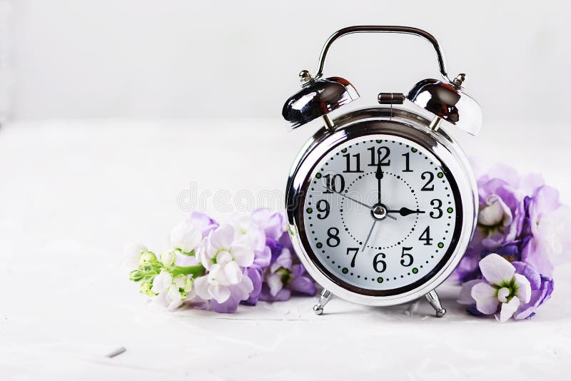 Image of Spring Time Change. Summer Back Concept. Vintage Alarm Clock ...