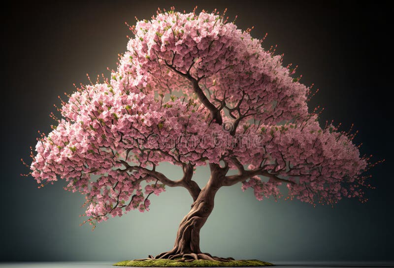 Spring Time Cherry Blossom Sakura Tree. Generative Ai Stock ...