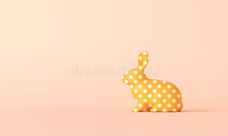 Spring Time Easter Bunny with a Spotted Pattern. 3D Rendering Stock ...