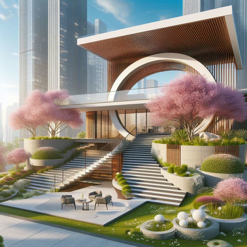 Spring time environment. stock photo. Image of architectural - 318510036