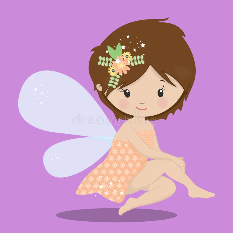 Spring time fairy brown 04 stock vector. Illustration of spring - 197988906