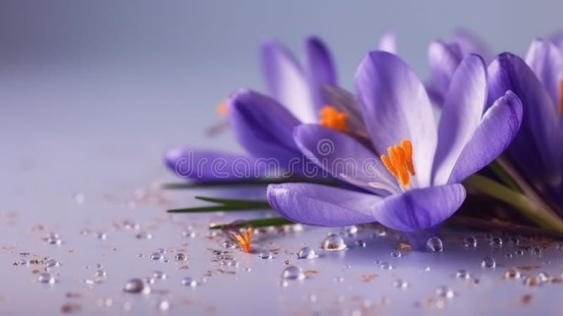 Spring Time Flowers, Crocus Background Stock Illustration ...