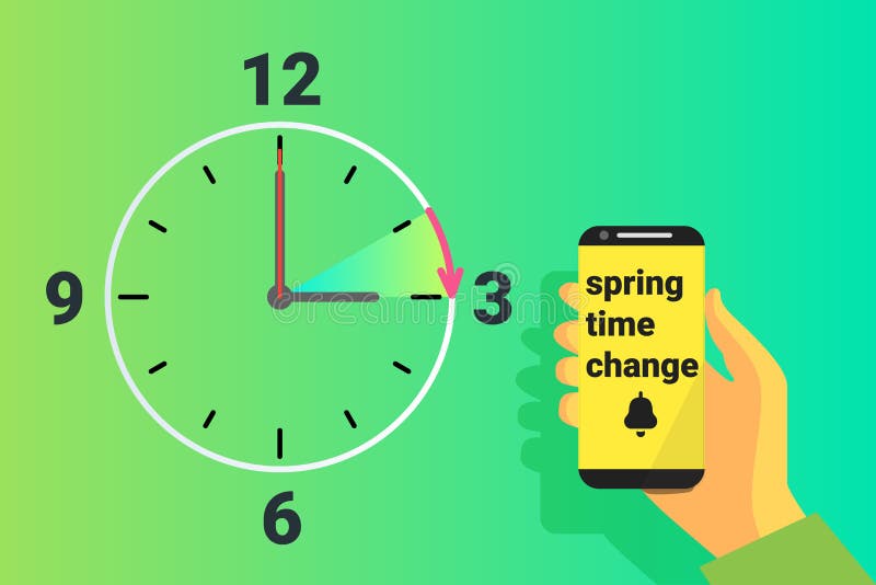 Spring Time Forward. Summer Clock Change. Daylight Saving Time Stock ...