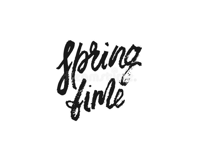 Spring. Handwritten Lettering. Modern Calligraphy. Vector Stock ...