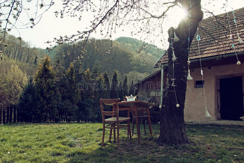 Spring Time on House Yard stock photo. Image of lawn - 70061970