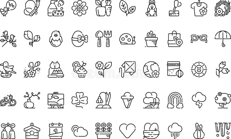 Spring Time Icons High-Quality Vector Icons Collection with Editable ...