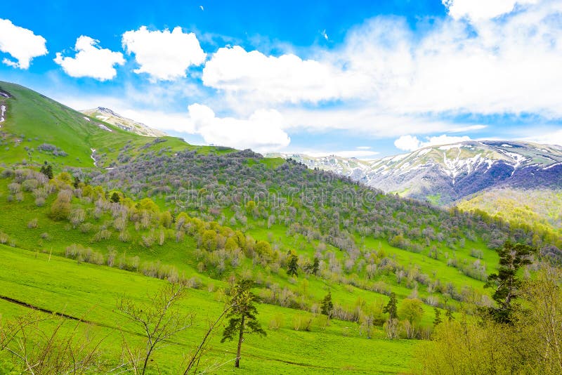 Spring Time in the Mountains Stock Image - Image of shades, skies ...