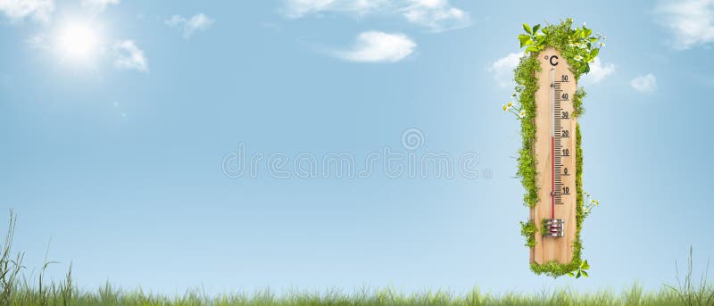 Spring Time - Thermometer Overgrown with Leaves and Flowers Stock Photo ...