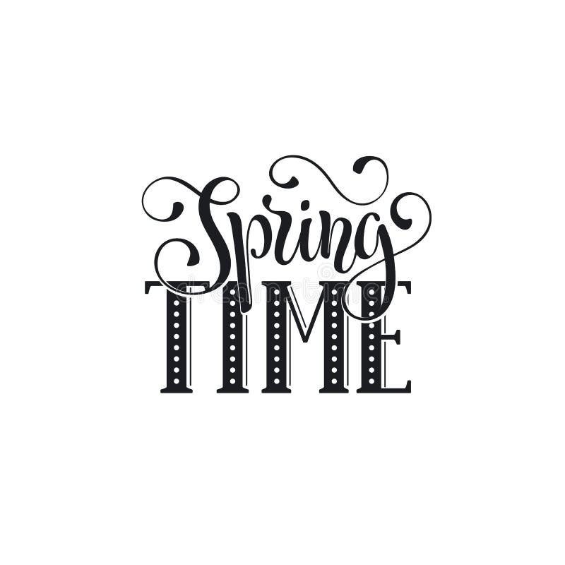 Spring time wording stock vector. Illustration of graphic - 72245735
