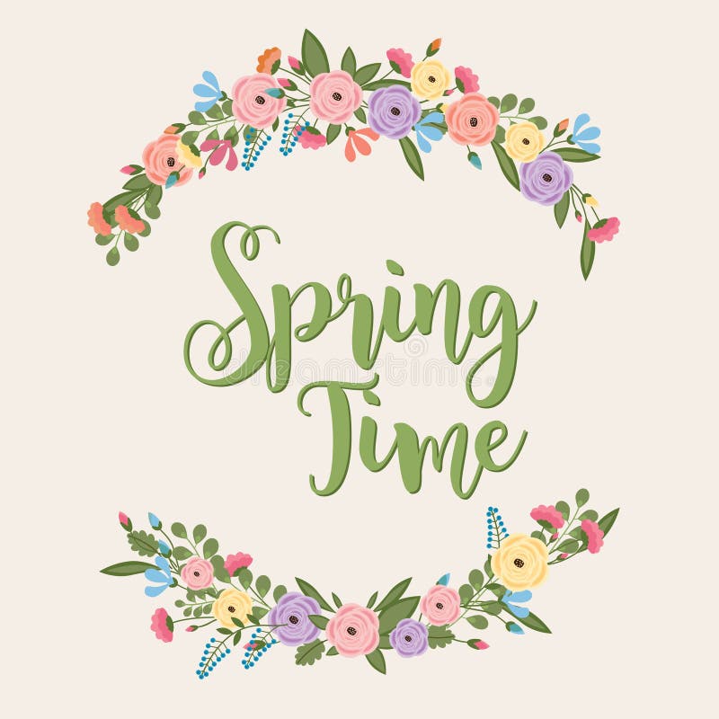 Spring Timer - Colorful Flower Illustration - Vector Eps10 Stock Vector ...