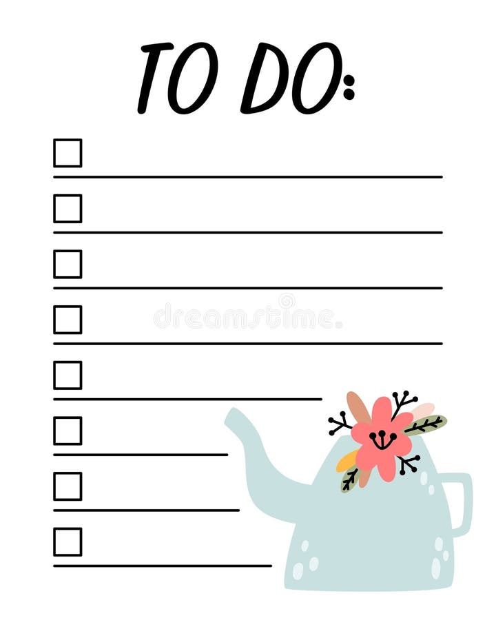 Spring To Do List Template. Organizer and Schedule with Place for Notes ...
