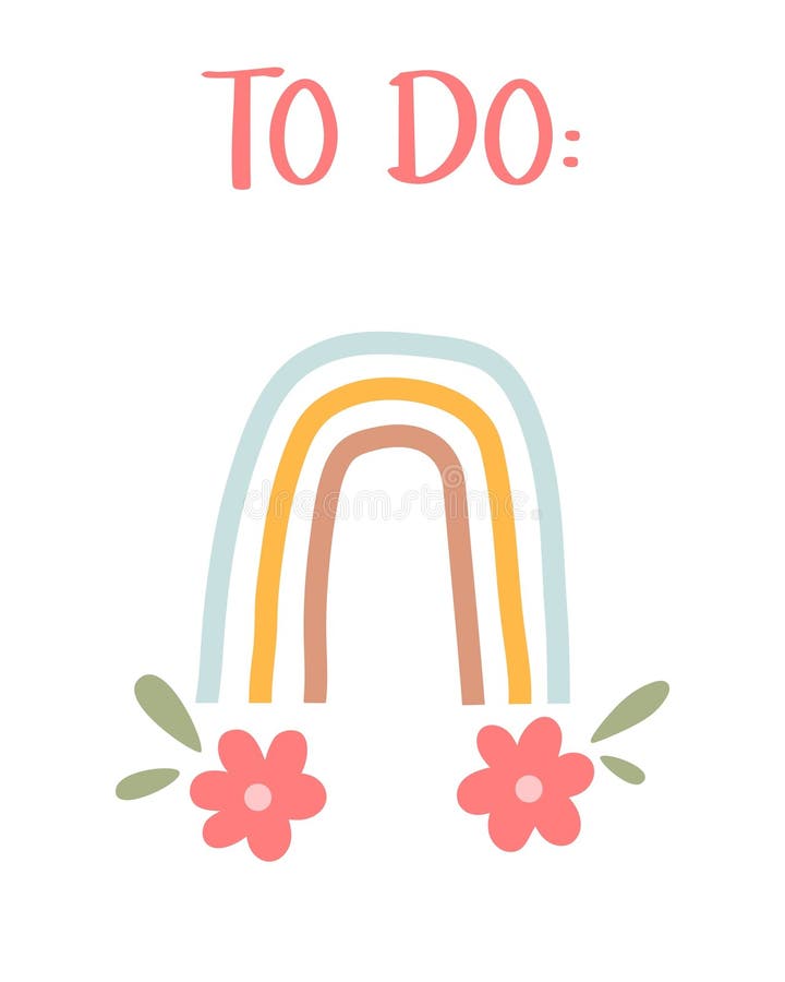 Spring To Do List Template. Organizer and Schedule with Place for Notes ...