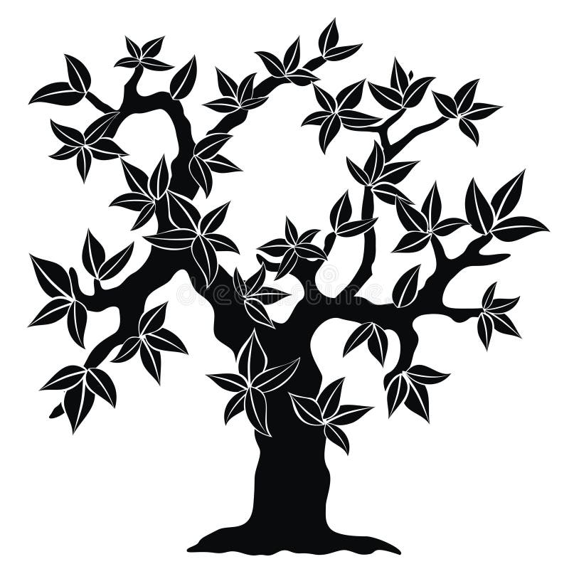 Spring tree silhouette stock vector. Illustration of branch - 22934365