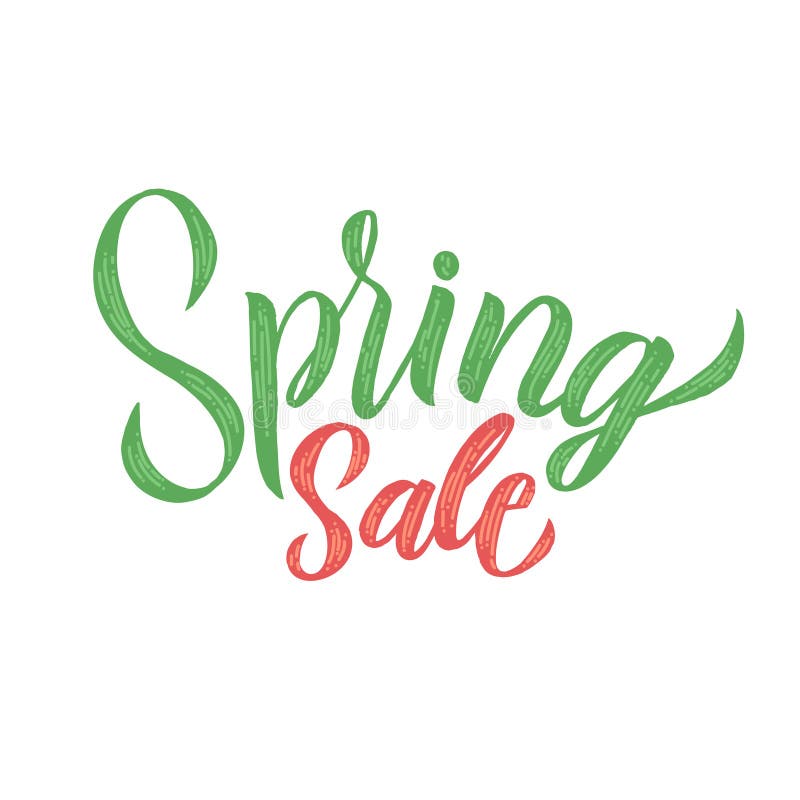 Spring. Trendy Script Lettering Design Spring Sale Stock Vector ...