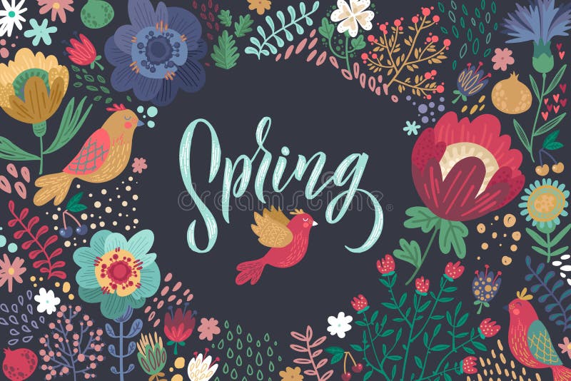 Spring. Trendy Script Lettering Design Spring Sale Stock Vector ...