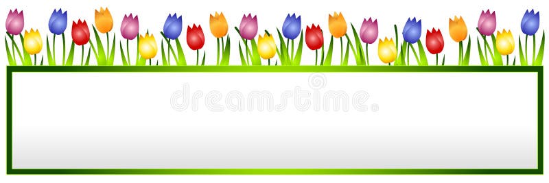 Spring Tulips Flower Frame or Border 2 Stock Illustration ...