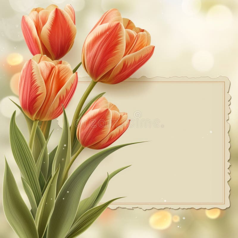 Spring Tulips Illustration stock image. Image of drawing - 305854985