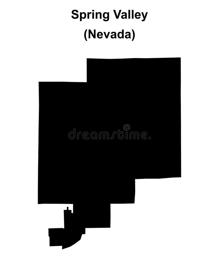 Spring Valley outline map stock vector. Illustration of boundary ...