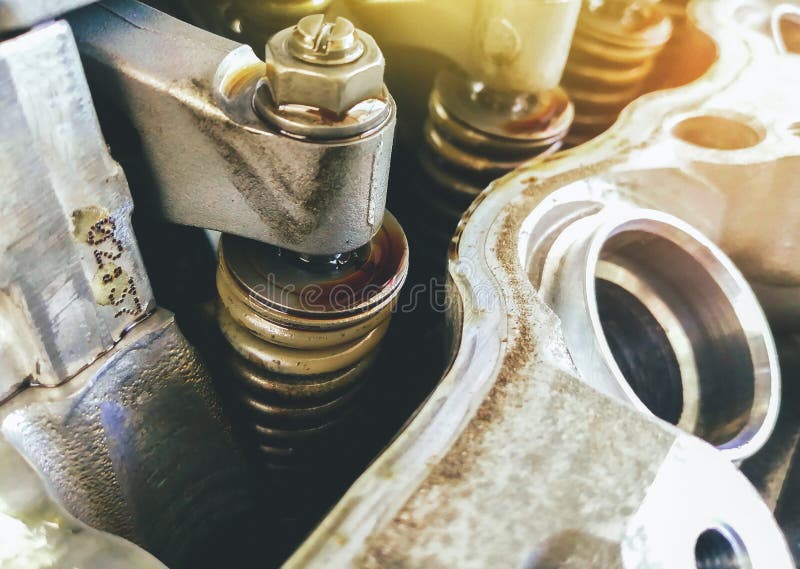 Spring Valve of the Car Engine Valve Stock Photo - Image of mechanical ...