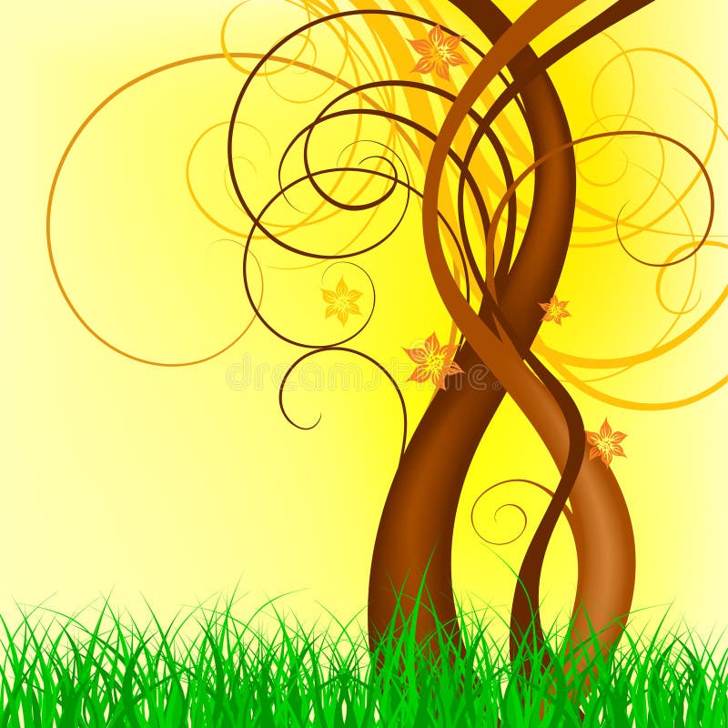 Green swirl design stock vector. Illustration of flora - 15390302