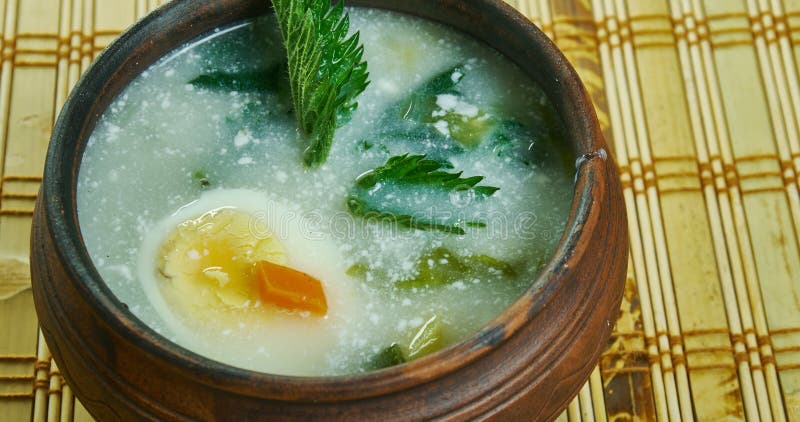 Spring Vegetable Soup Nettle Stock Photo - Image of vegetarian, spoon ...