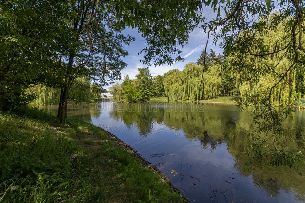 Spring Version of Widzewski Park in ?ód?, Poland. Stock Photo - Image ...