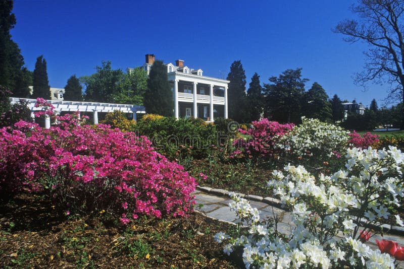 Spring View of House and Garden, Chestertown, MD Stock Image - Image of ...