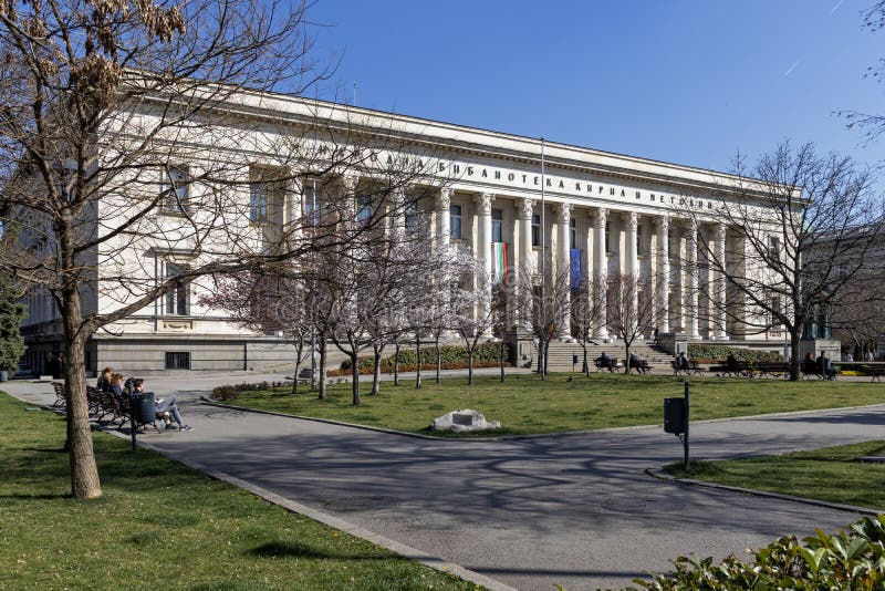 Spring View of National Library St. Cyril and Methodius in Sofia ...