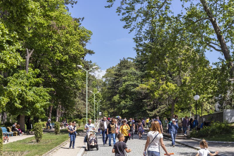 Spring View of Park St. Vrach in Town of Sandanski, Bulgaria Editorial ...