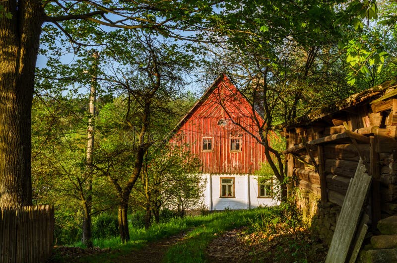 Spring View To the Cottage in the Countryside Stock Photo - Image of ...