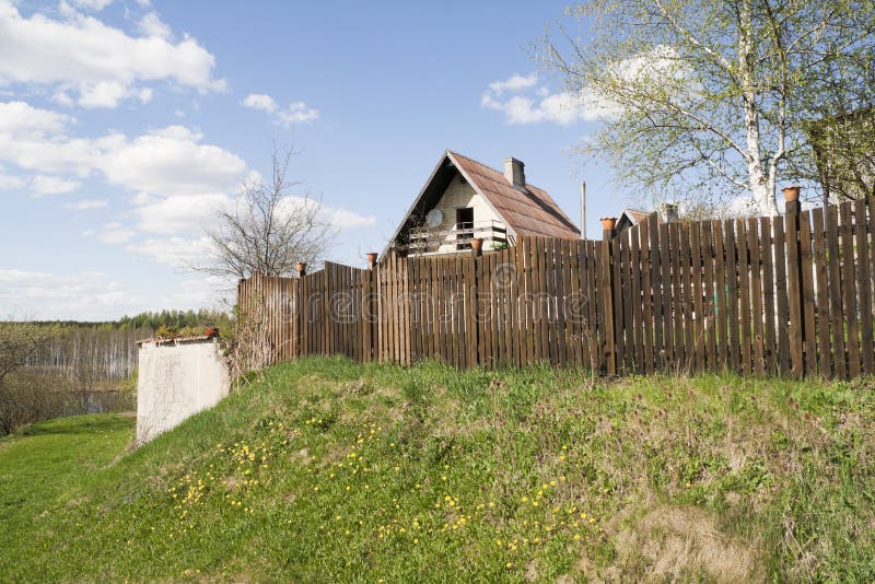 Spring in village stock photo. Image of lake, landscape - 19372272