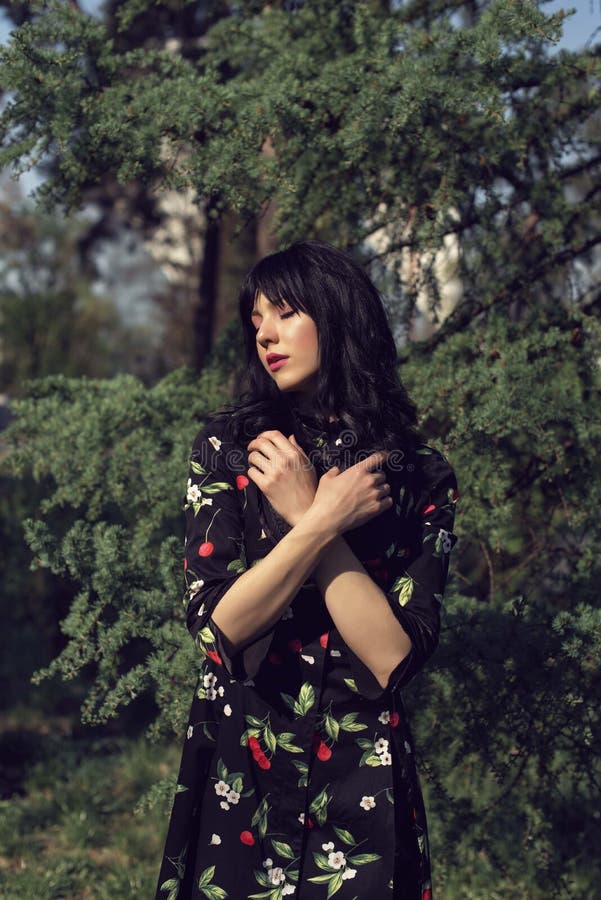 Spring Walk through the Blooming Green Park Stock Image - Image of ...