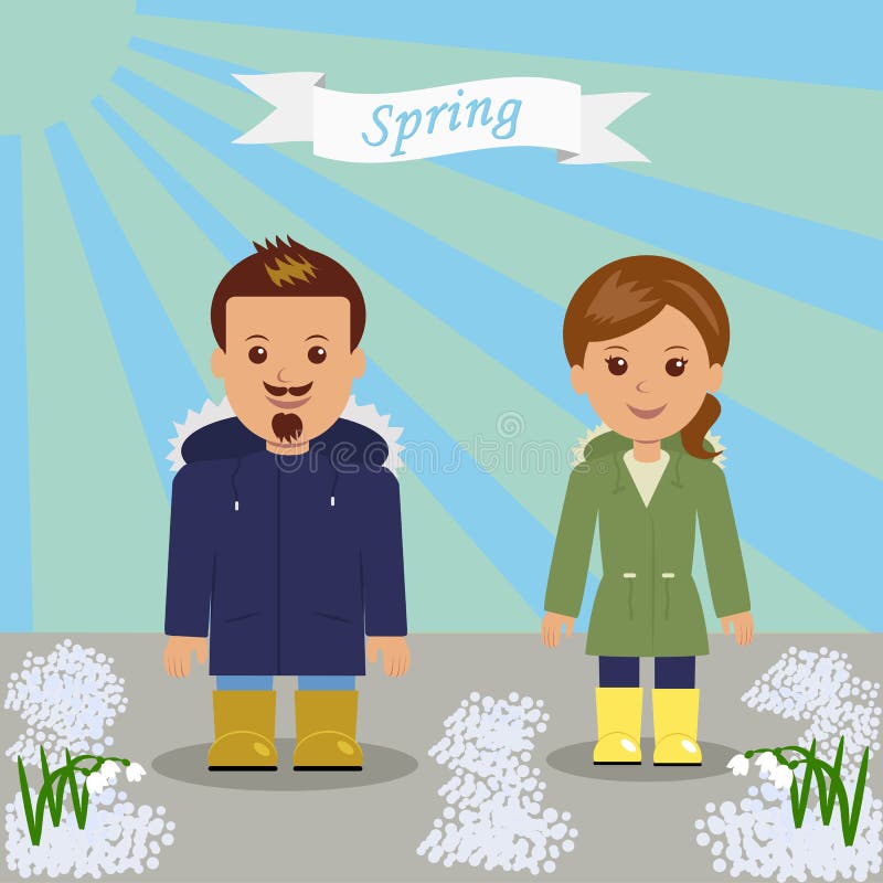 Spring walk in the park stock vector. Illustration of heart - 56485512