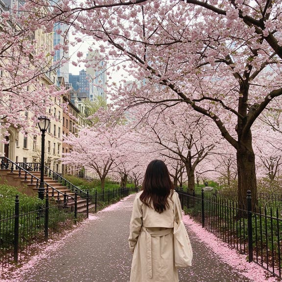 Spring – Walking in Central Park during Bloom Stock Photo - Image of ...