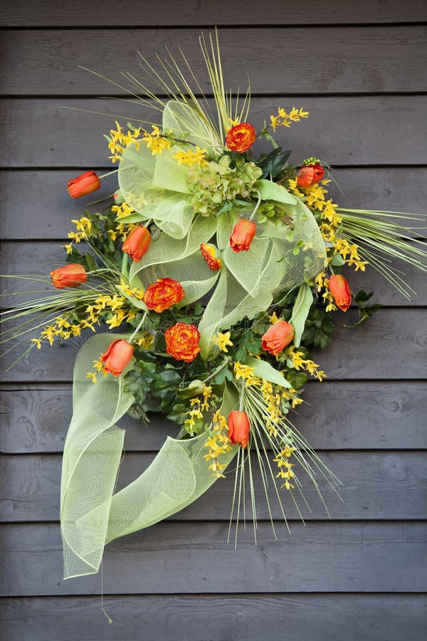 Spring Wall Arrangement stock image. Image of ribbon - 17734169