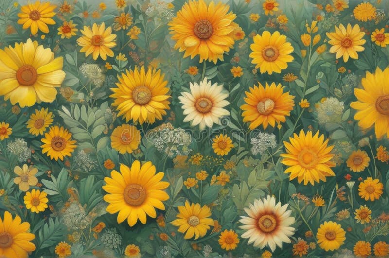 A Spring Wallpaper with Flowers at 26-1-2025 Stock Illustration ...