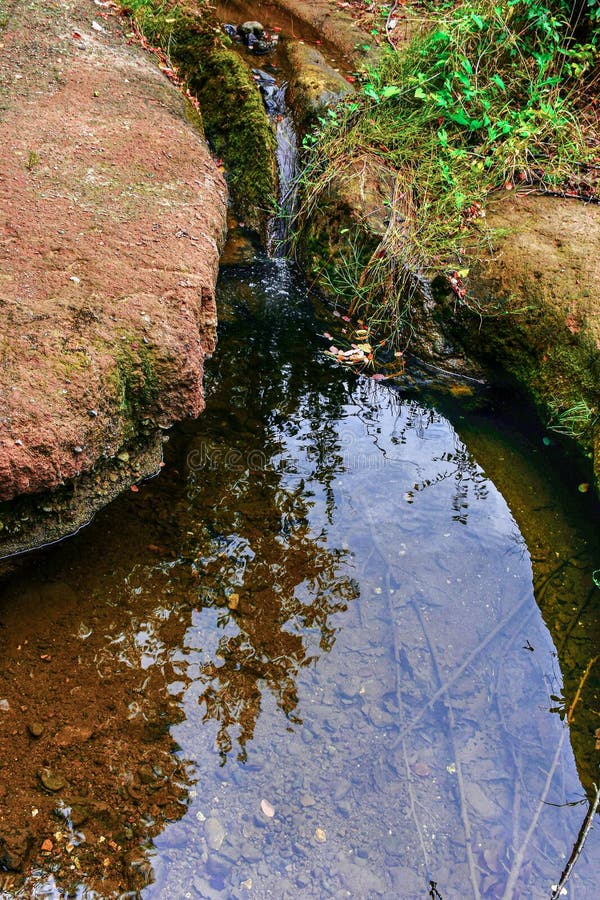 Spring Water. Clear and Clean Water from Natural Depths Stock Photo ...