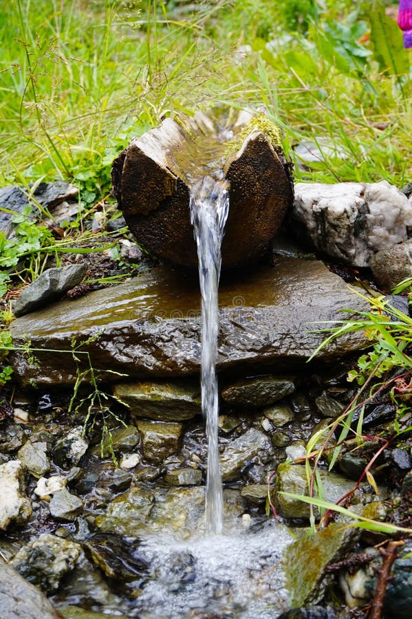Spring of Water in the Forest Stock Photo - Image of stone, mountain ...