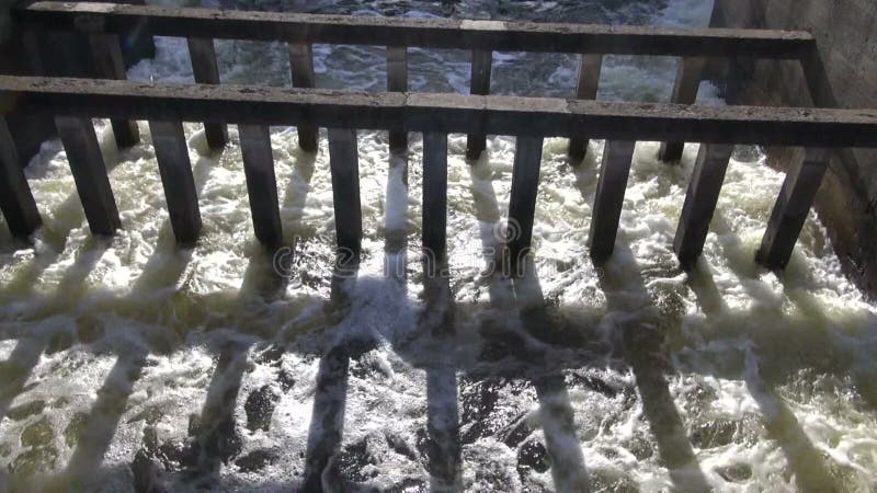 Spring Water Flow in River Dam Construction Stock Video - Video of ...