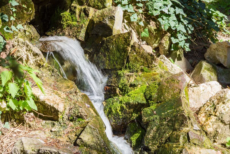 Spring, Water Flows from the Rock Stock Image - Image of peaceful ...