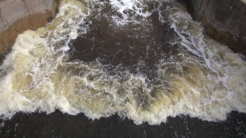 Spring Water Splash Power in River Dam Stock Video - Video of flowing ...