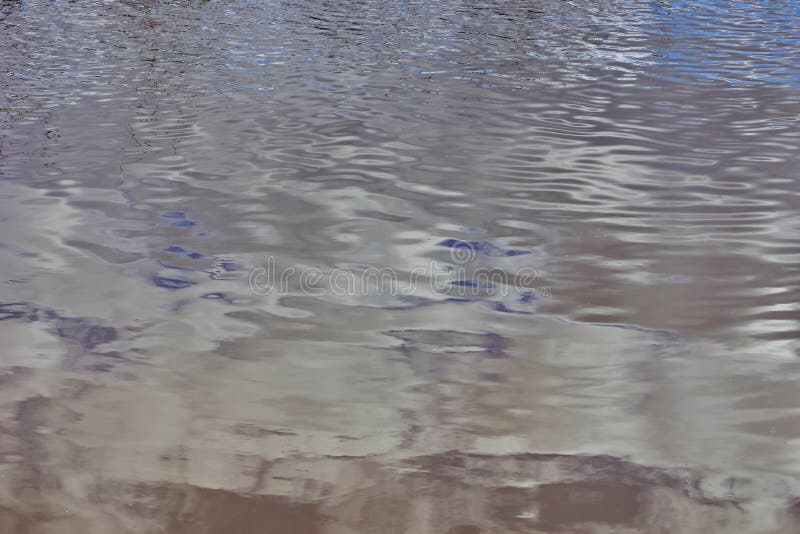 Spring Water Texture Reflection of Clouds and Trees Stock Image - Image ...