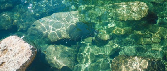 Spring Water Texture Showing Clear Reflections and Smooth Stones ...