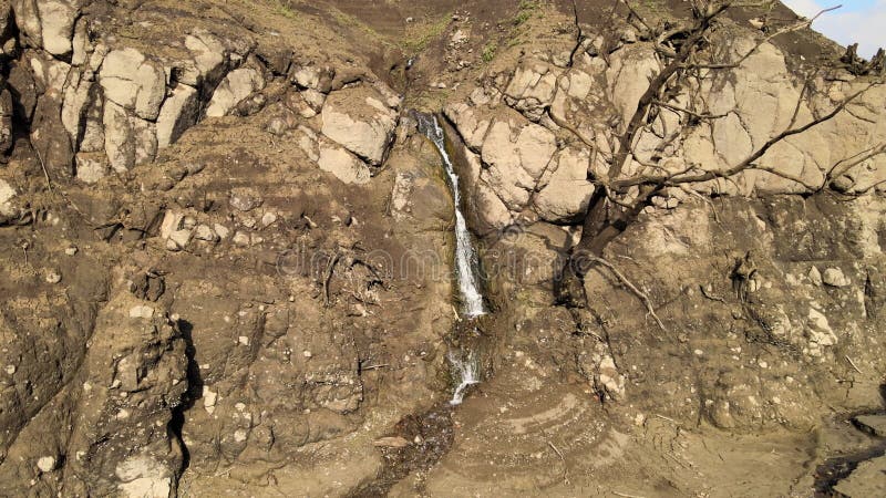 Aerial Waterfall in Arid Land Stock Video - Video of ecology, earth ...