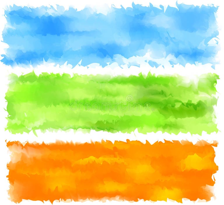 Spring Watercolor Abstract Banners. Stock Vector - Illustration of ...