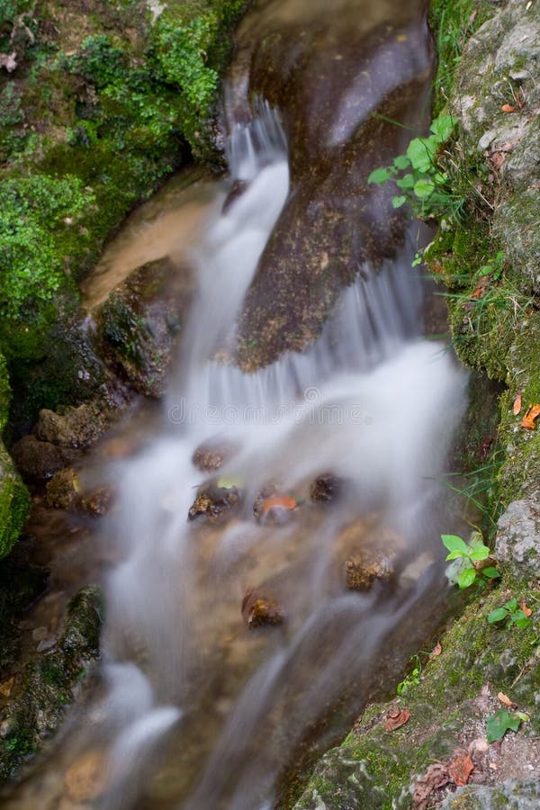 Spring waterfall detail stock image. Image of forest - 11089513